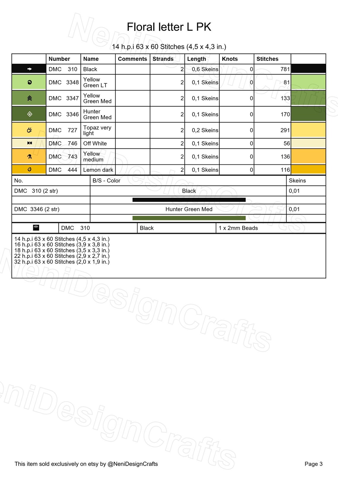 Floral Letter L Cross Stitch Pattern Customizable Names - Etsy
