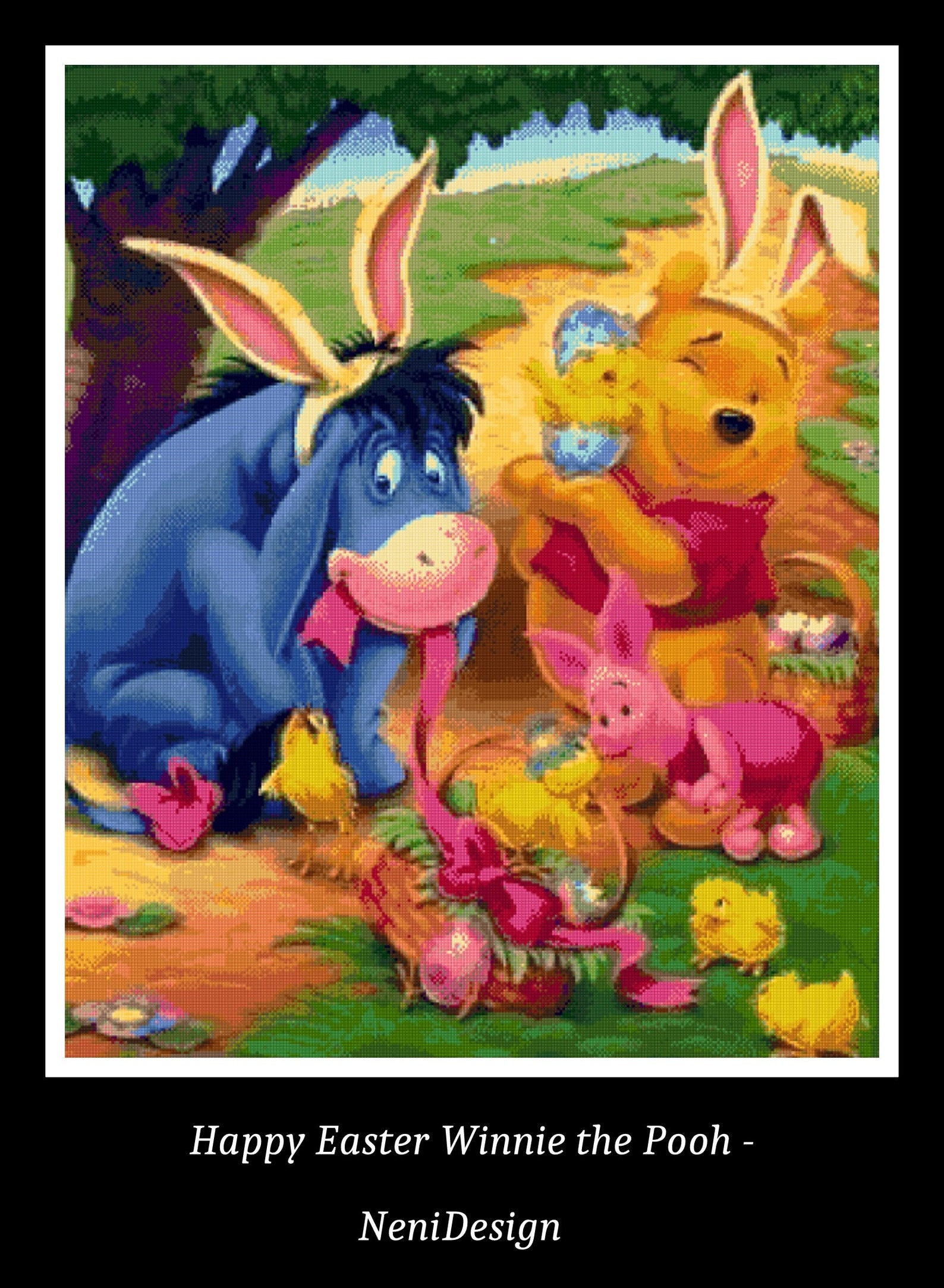 Happy Easter Winnie the Pooh Cross Stitch Pattern Winnie the | Etsy