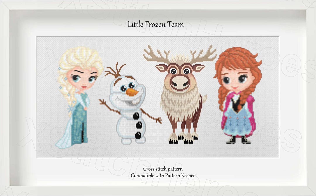 Little Frozen Team Cross Stitch Pattern Elsa Cross Stitch Anna Cross ...