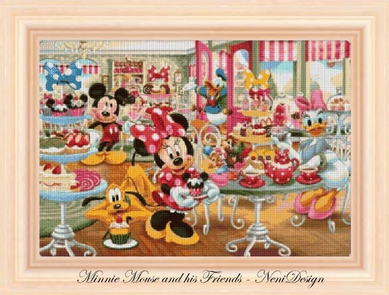 Minnie Mouse and His Friends Cross Stitch Pattern Minnie - Etsy