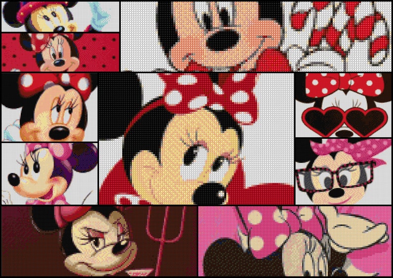 Minnie Mouse Collection Cross Stitch Pattern DIY Minnie Mouse - Etsy