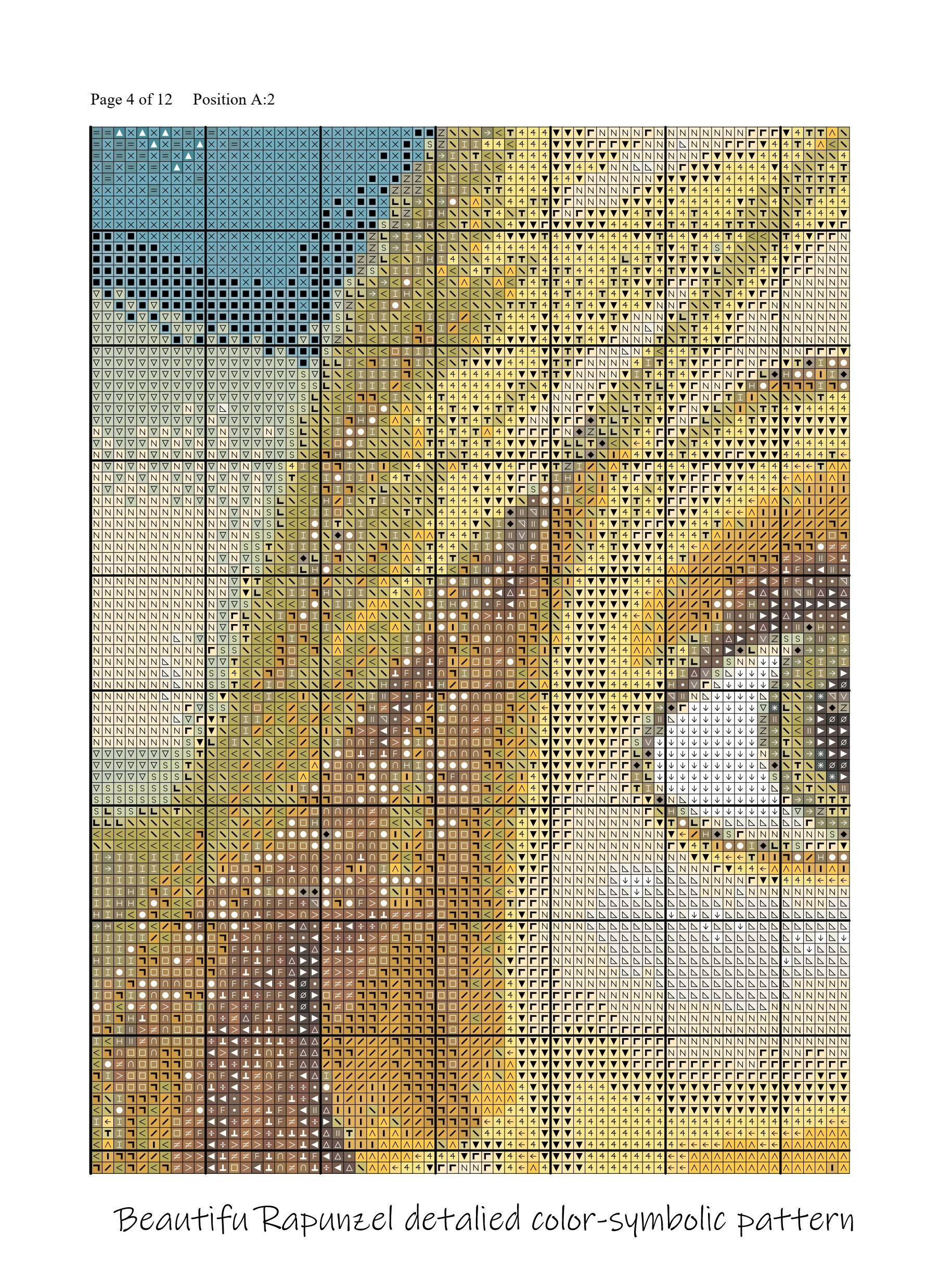 Beautiful Rapunzel Cross Stitch Pattern Rapunzel Cross Stitch - Etsy