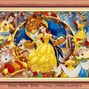 Belle Belle Belle Cross Stitch Pattern DIY Princess Belle Pattern Kids ...