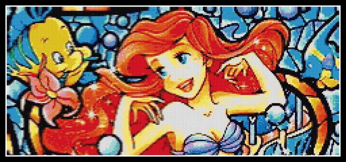 6 Princess Stained Glass Cross Stitch Pattern Princess Pattern | Etsy