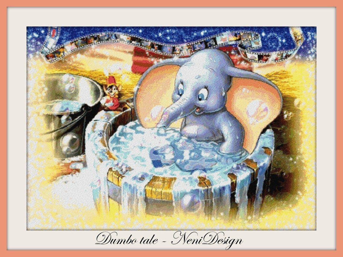 Dumbo Tale Cross Stitch Pattern DIY Dumbo Cross Stitch Kids - Etsy