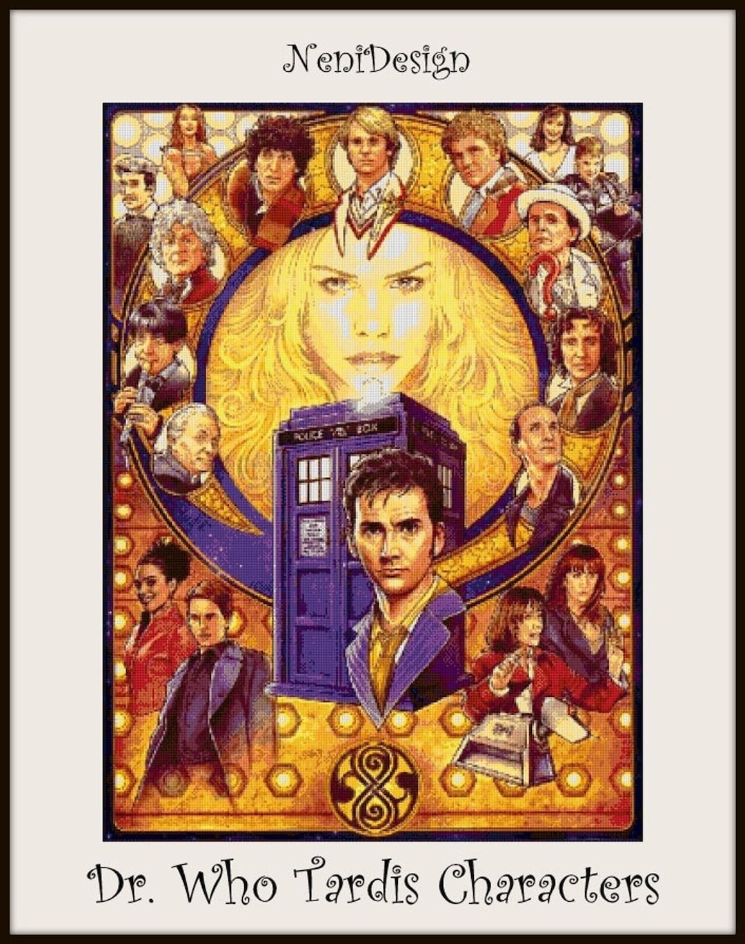 Dr. Who Tardis Characters Cross Stitch Pattern Dr Who Cross Stitch Kids ...