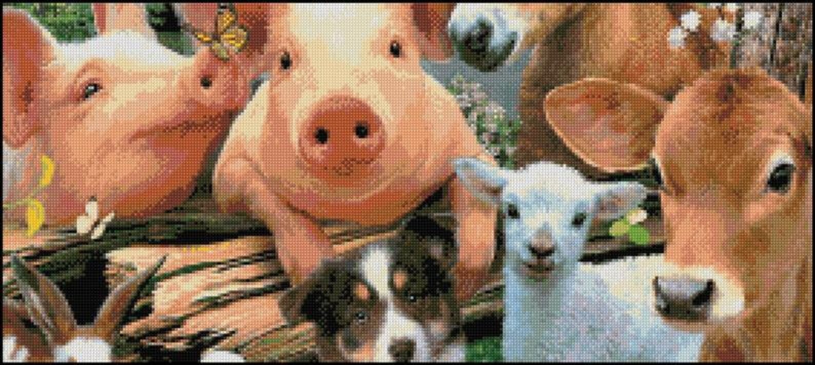 Farm Selfie Cross Stitch Pattern Farm Pattern Farm Cross Stitch Animal ...