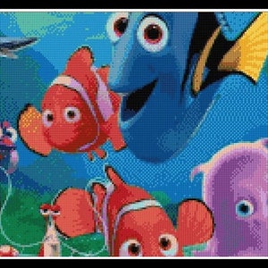 Finding Nemo 1 Cross Stitch Pattern Nemo Cross Stitch Kids Room ...