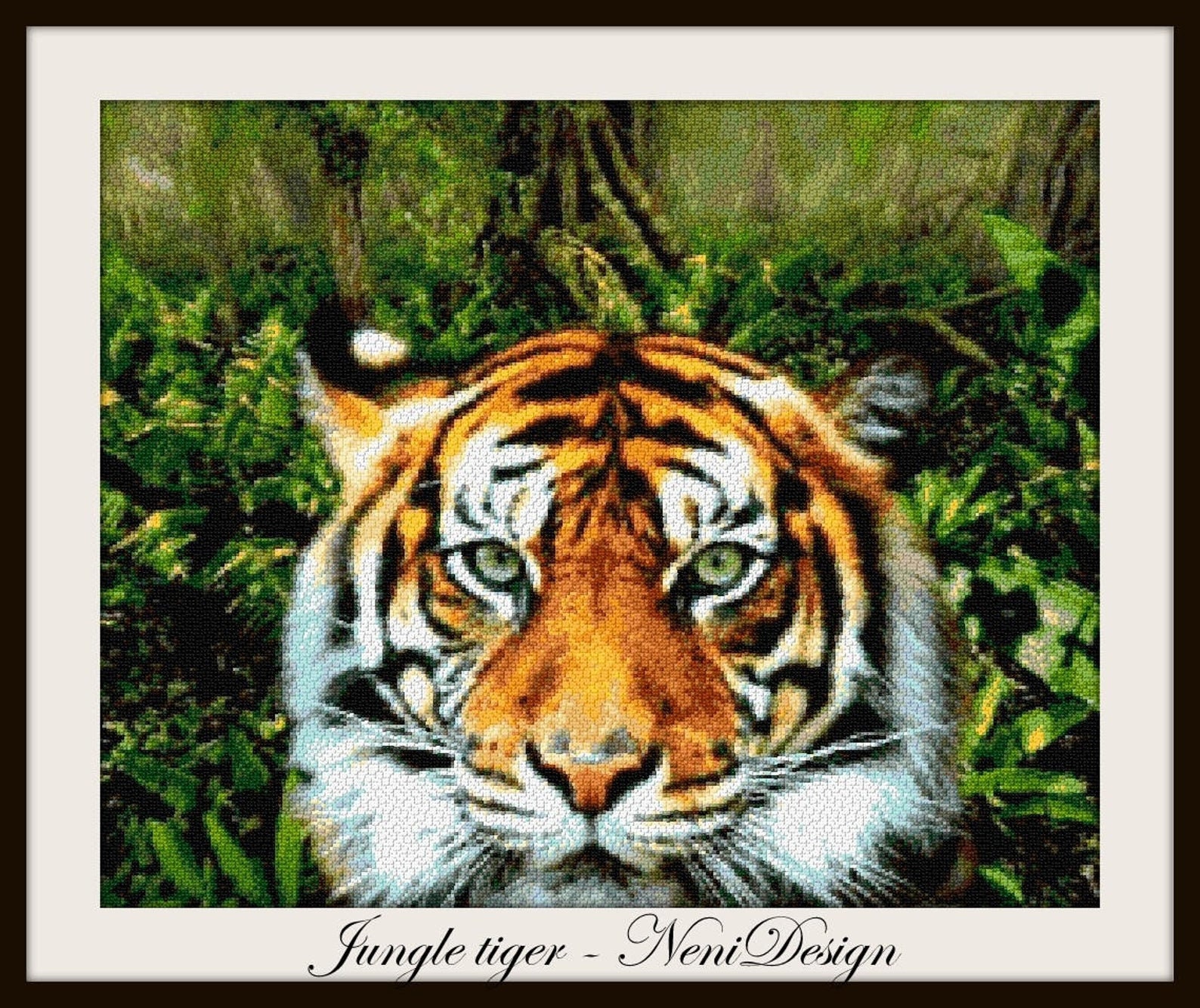 Jungle Tiger Cross Stitch Pattern Cross Stitch Tiger Cross - Etsy