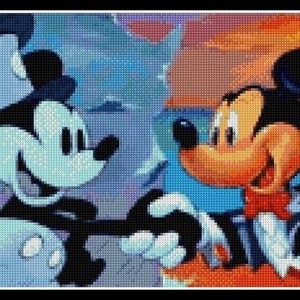 Mickey and Mickey Cross Stitch Pattern Mickey Cross Stitch Mickey Retro Mickey Kids Room ...