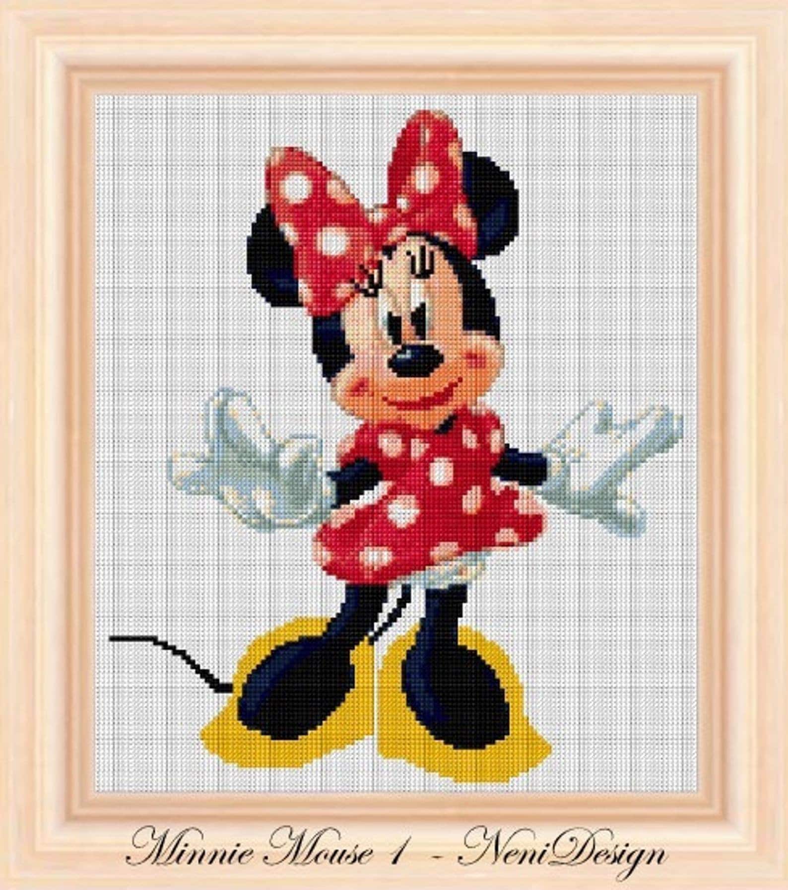 Minnie Mouse Cross Stitch Pattern Tale Figure Pattern DIY Cross Stitch ...