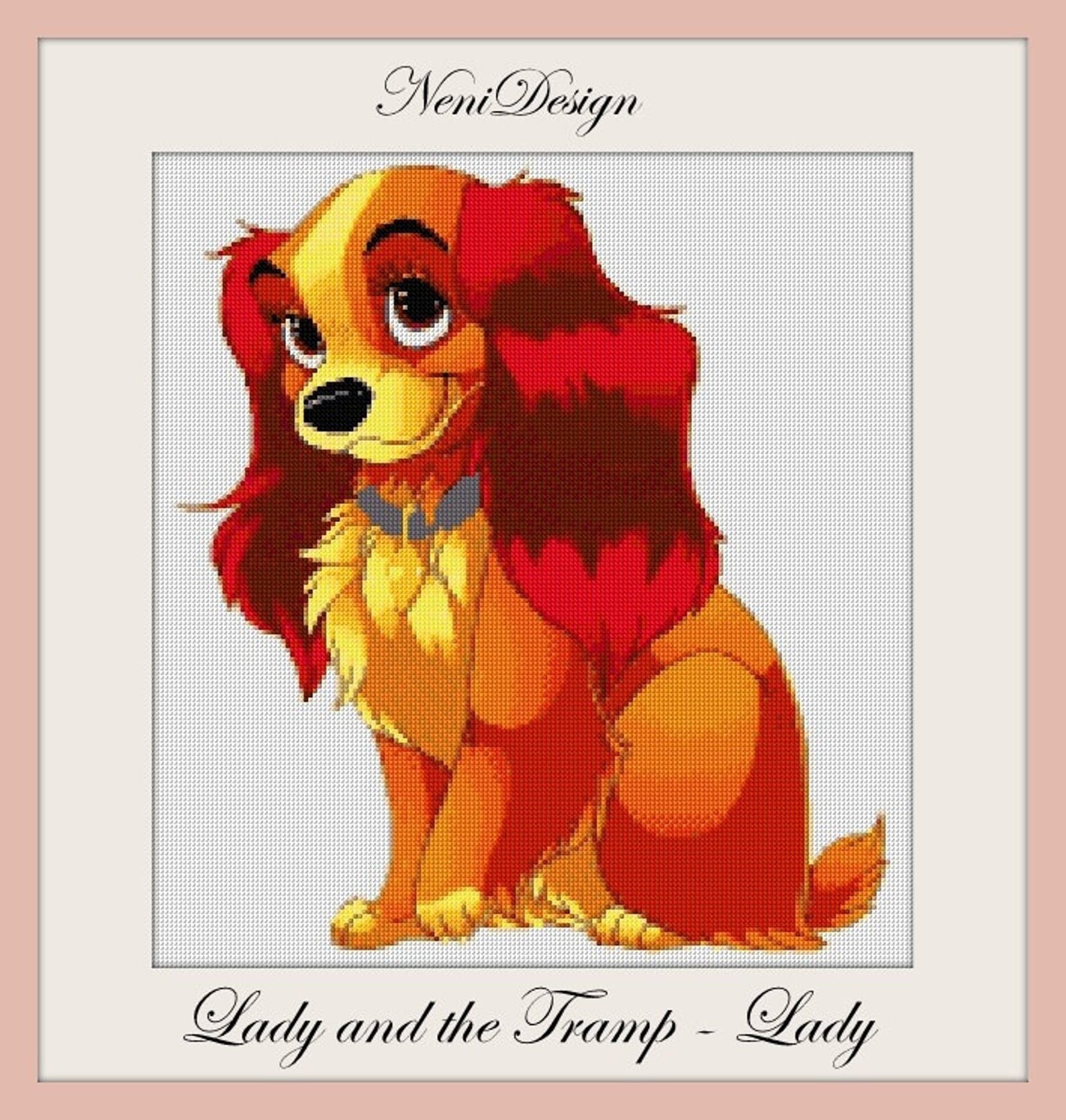 Lady and the Tramp Lady No Background Cross Stitch Pattern - Etsy