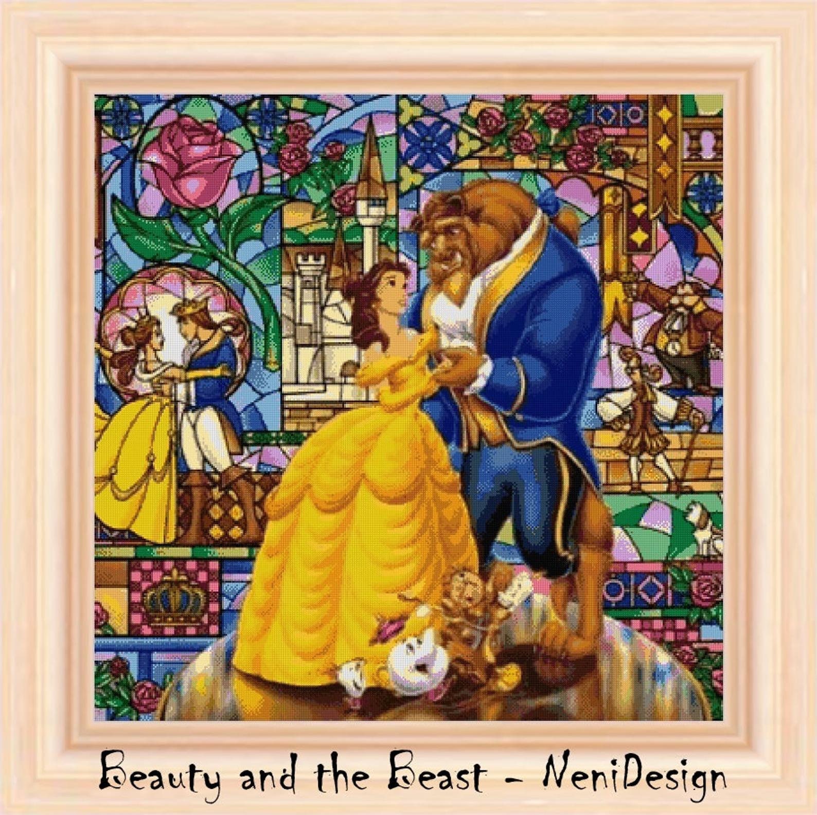 Beauty and the Beast Cross Stitch Pattern Belle DIY Princess - Etsy