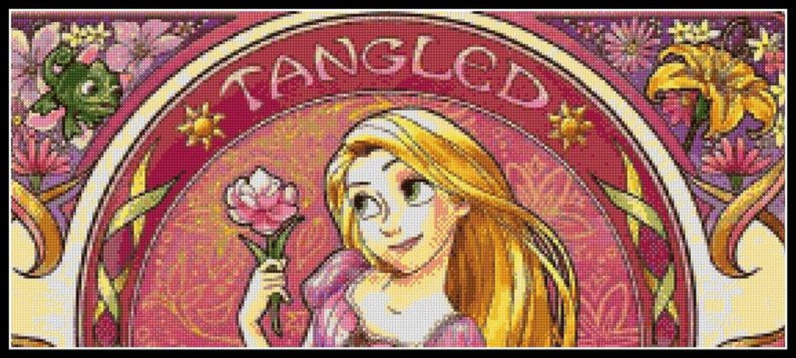 Tangled Mucha Cross Stitch Pattern DIY Princess Tale Hero - Etsy