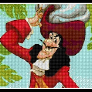 Haunted Mansion Captain Hook Cross Stitch Pattern Cross Stitch Captain ...