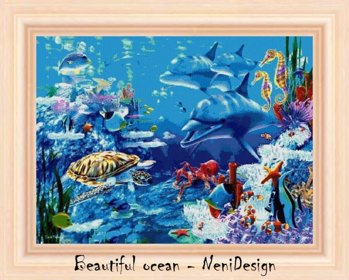Beautiful Ocean Cross Stitch Pattern Ocean Cross Stitch Ocean - Etsy