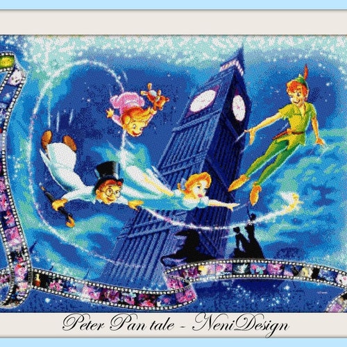 Peter Pan Cross Stitch Pattern Cartoon Embroidery Fancywork - Etsy Canada