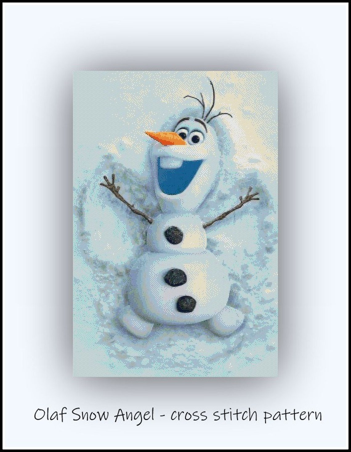 Olaf Snow Angel Cross Stitch Pattern Frozen Cross Stitch DIY - Etsy