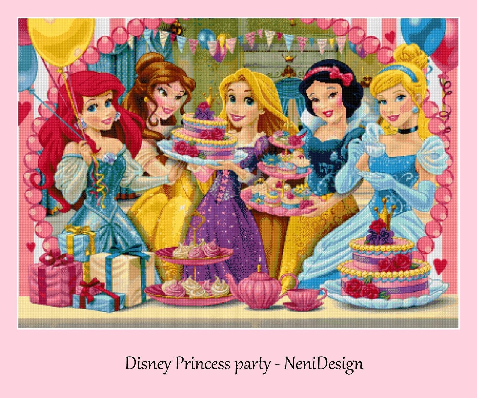 Princess Party Cross Stitch Pattern DIY Princess Pattern - Etsy