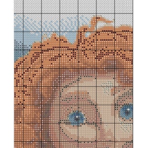 Merida Brave Portrait Cross Stitch Pattern DIY Merida Princess Cross ...