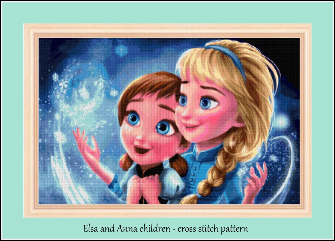 Buy Elsa and Anna Children Cross Stitch Pattern Frozen Cross Stitch ...