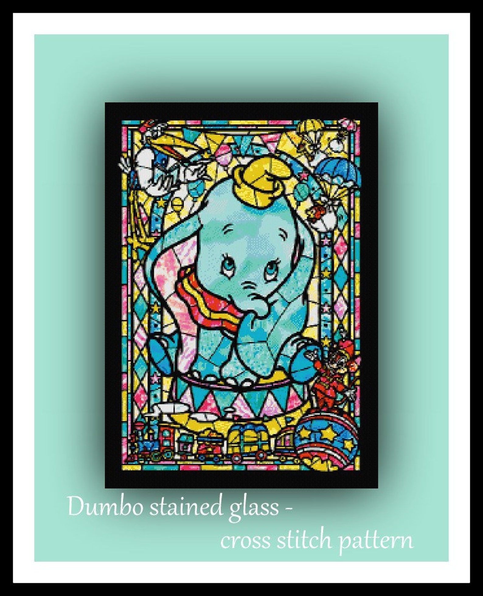 Dumbo Stained Glass Cross Stitch Pattern Dumbo Cross Stitch - Etsy