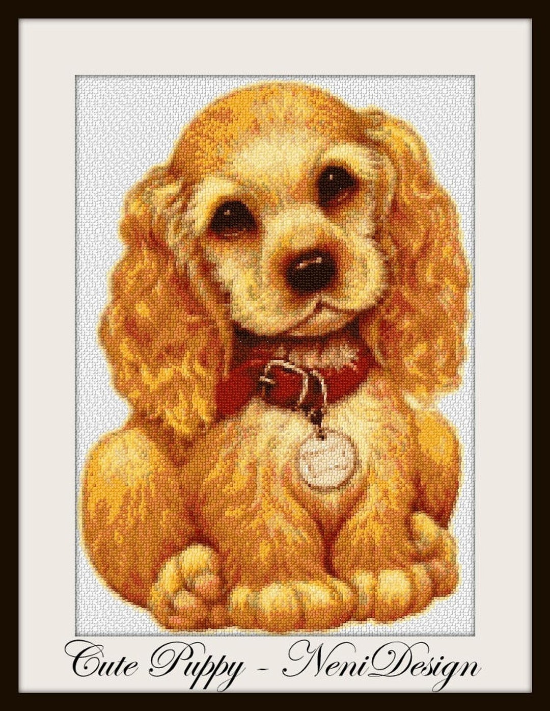 Cute Puppy, Cross Stitch Pattern, Cross Stitch Dog, Dog Pattern, Dog ...