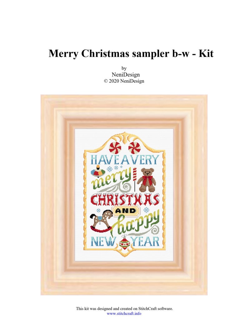 Merry Christmas Sampler Christmas Typography Christmas Cross Stitch ...