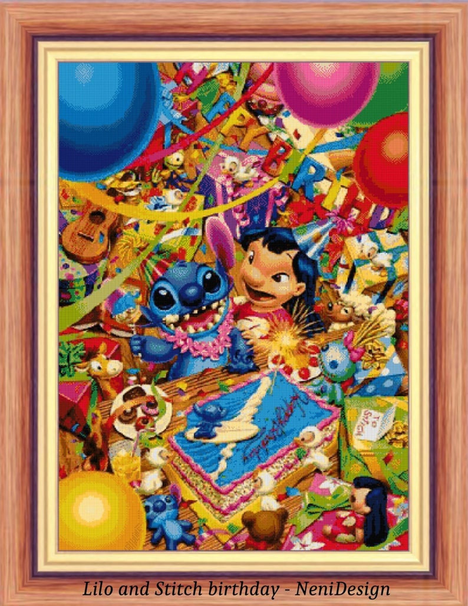 Lilo and Stitch birthday cross stitch pattern cross stitch | Etsy