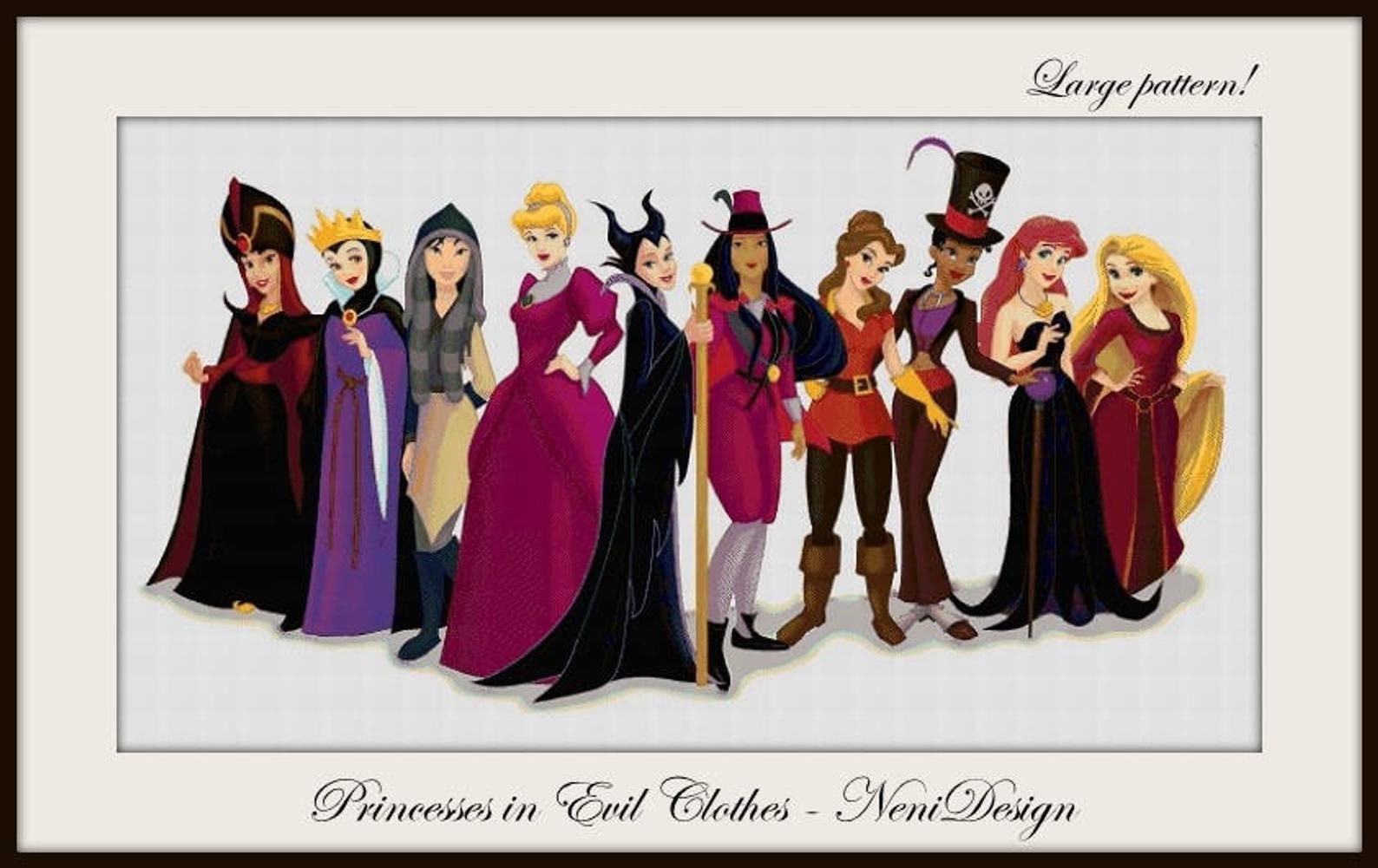 Princesses in Evil Clothes Cross Stitch Pattern DIY Princes - Etsy