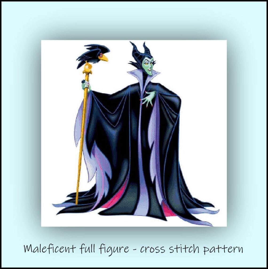 Maleficent Full Figure Cross Stitch Pattern DIY Maleficent | Etsy