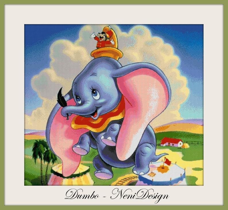 Dumbo Cross Stitch Pattern Dumbo Pattern Kids Room Decoration - Etsy