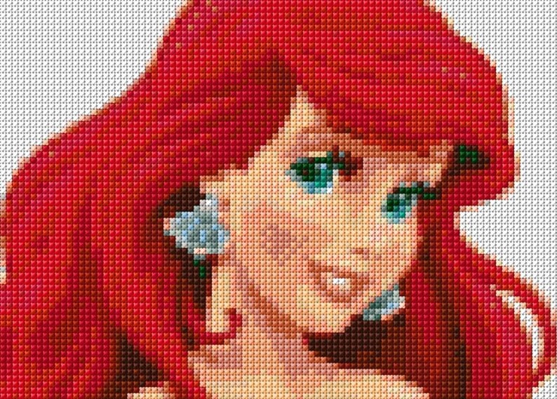 Ariel Princess full figure cross stitch pattern cross stitch | Etsy