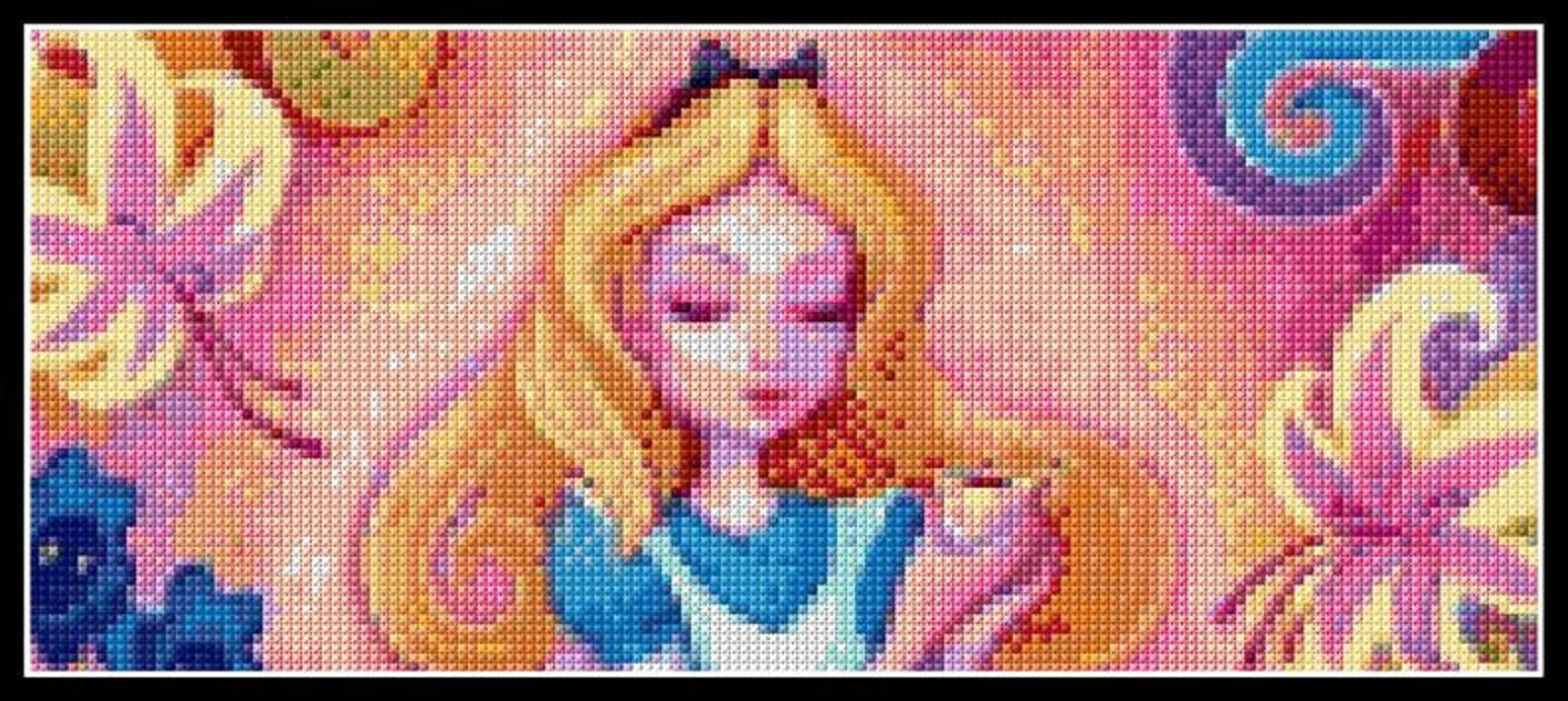 Afternoon Tea Alice in Wonderland Cross Stitch Pattern Cross - Etsy