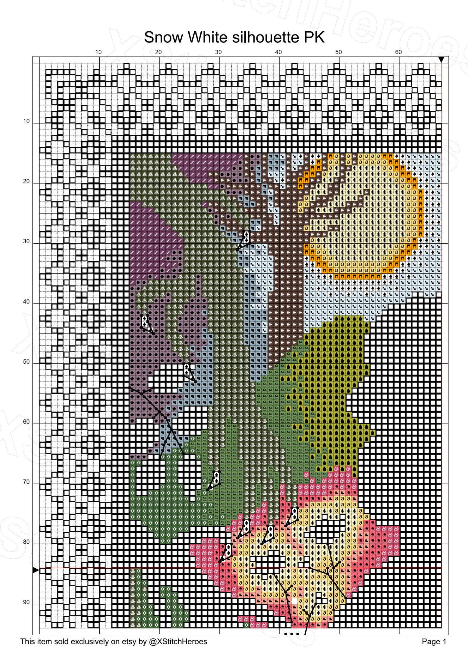 Snow White Silhouette Cross Stitch Pattern (digital Download) - Etsy