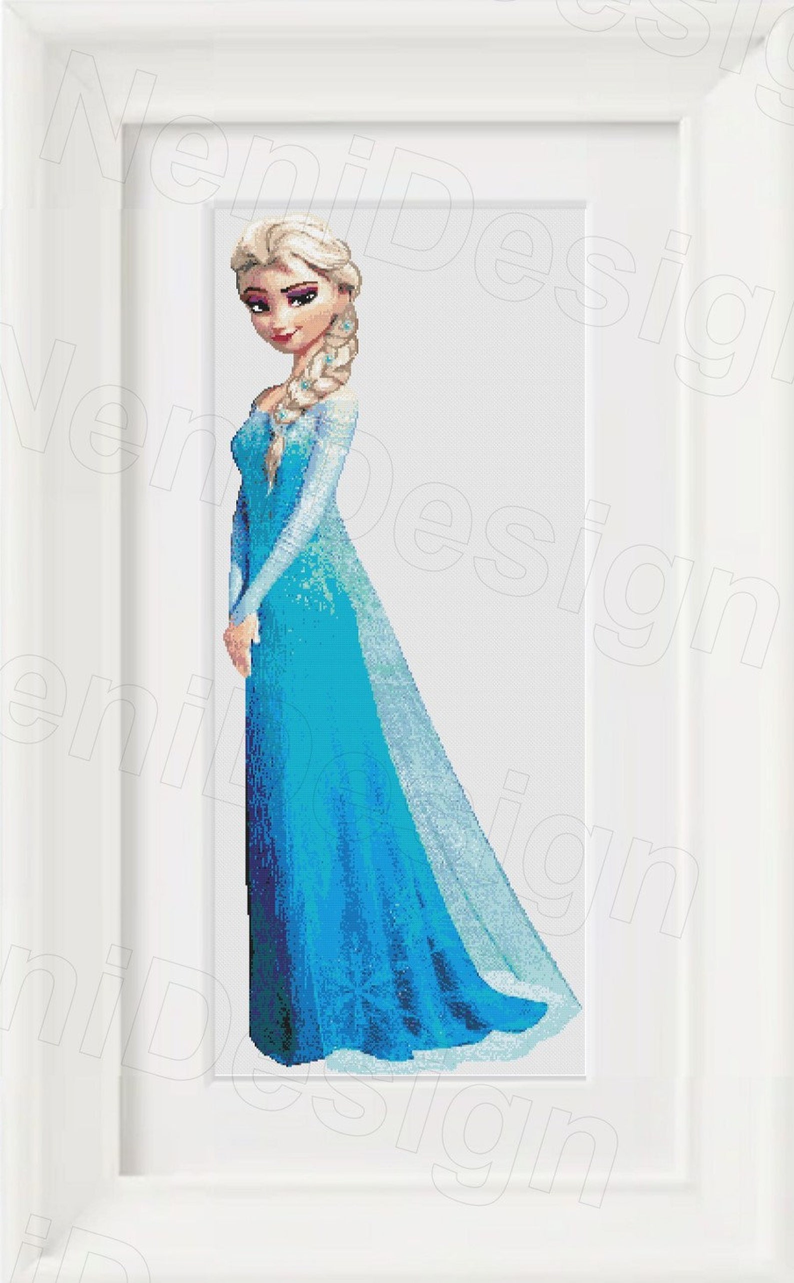 Elsa Princess Full Figure Cross Stitch Pattern Princess Cross - Etsy
