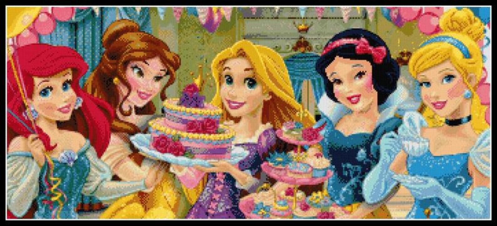 Princess Party Cross Stitch Pattern DIY Princess Pattern - Etsy