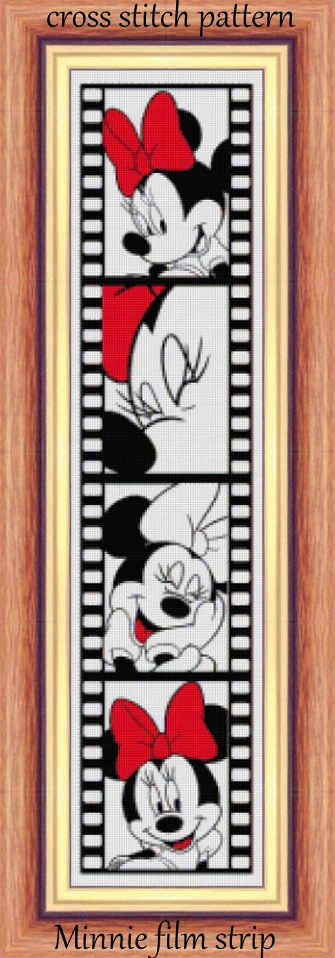 Minnie Film Strip Cross Stitch Pattern Minnie Mouse Cross - Etsy