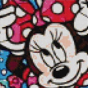 Minnie Stained Glass Cross Stitch Pattern DIY Minnie Mouse DIY Stained ...
