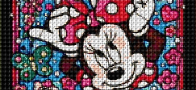 Minnie Stained Glass Cross Stitch Pattern DIY Minnie Mouse DIY - Etsy