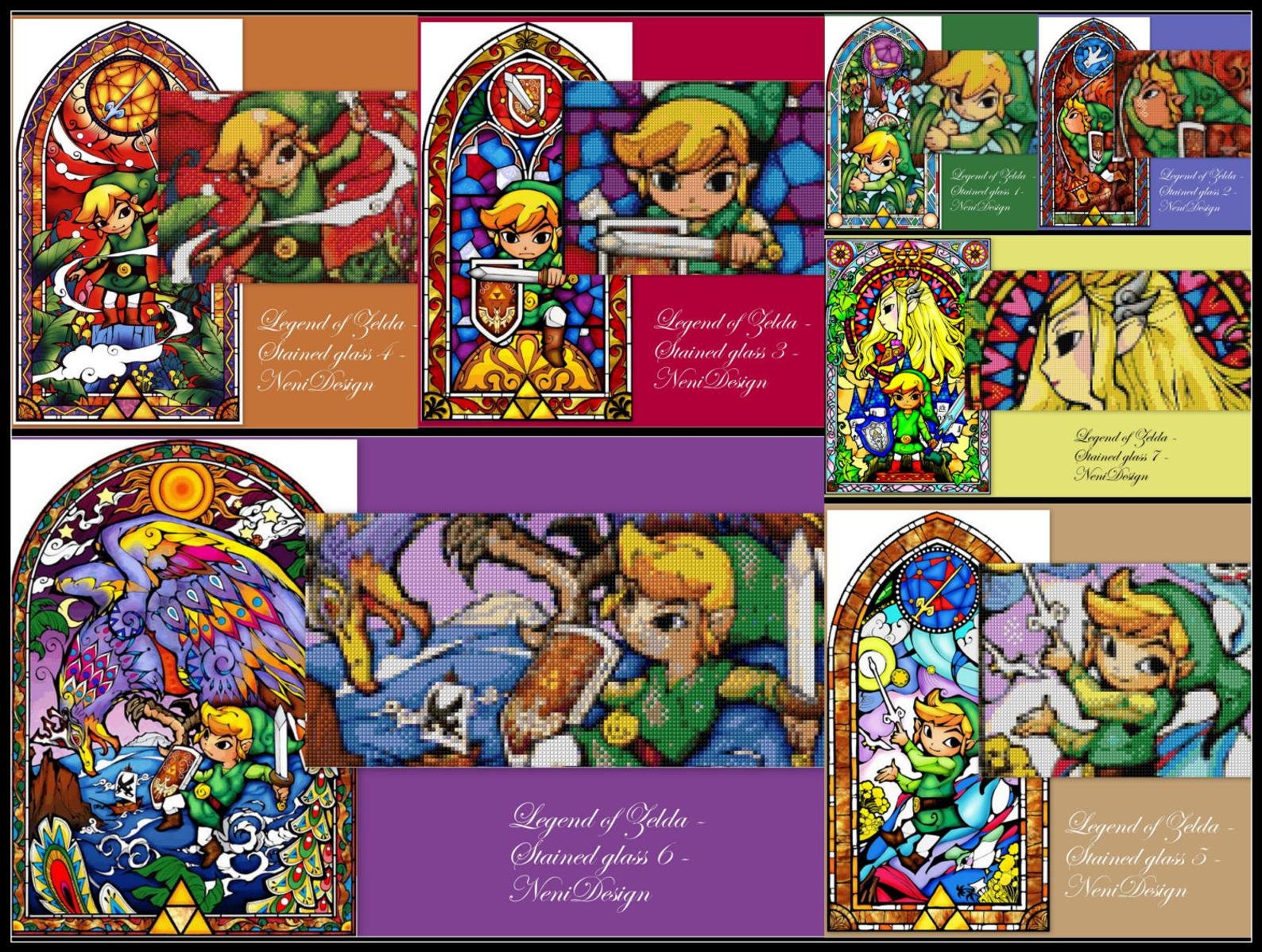 The Legend of Zelda Stained Glass Large Package Cross Stitch - Etsy
