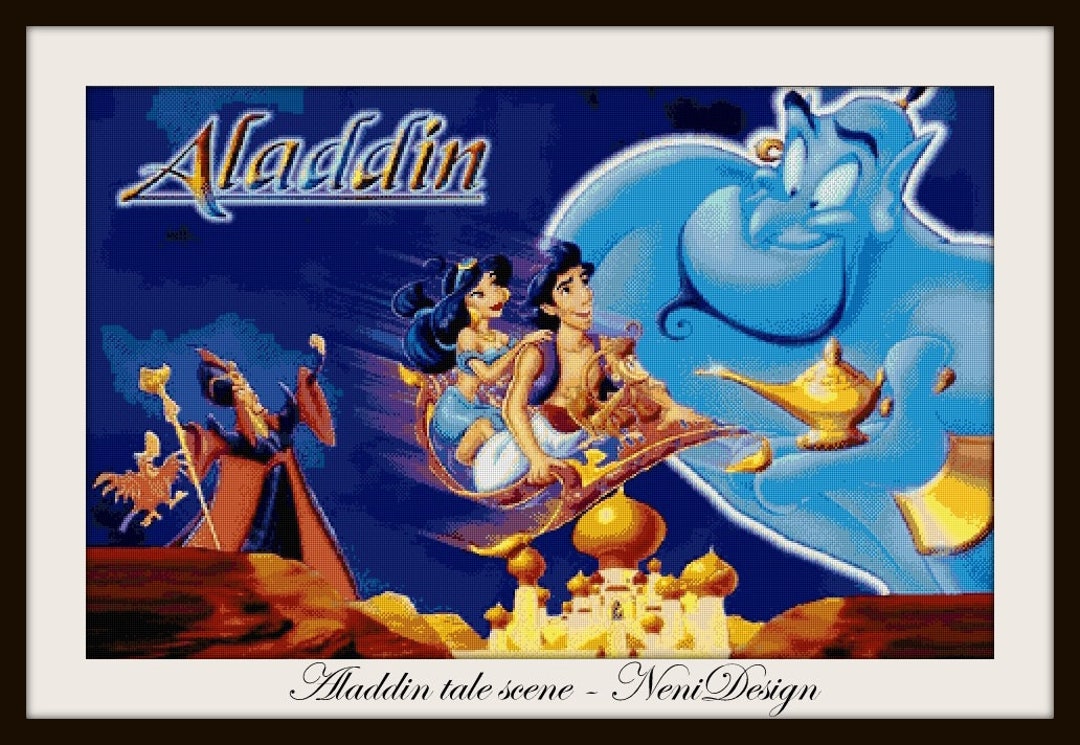 Aladdin Tale Scene Cross Stitch Pattern Kids Room Decoration Tale ...