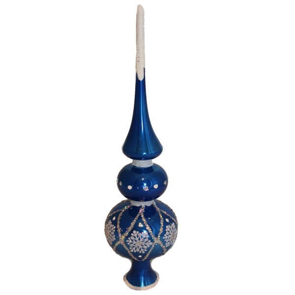10 Inch Tree Topper - Elegant Blue Design Adorned With Charming ...