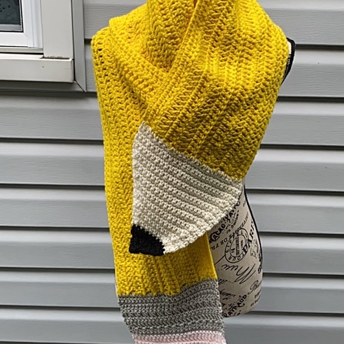 PENCIL SCARF Custom Teacher Gift Kids / Adult Knit Handmade - Etsy