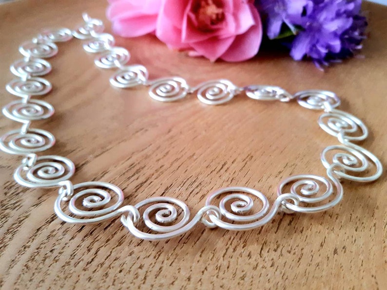 Silver Spiral Necklace, Celtic Statement Necklace - Etsy UK