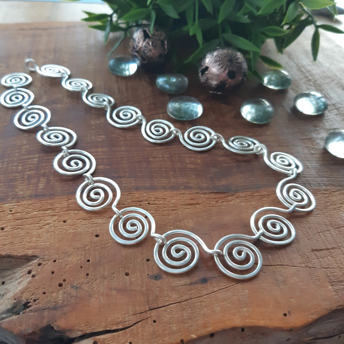 Silver Spiral Necklace Celtic Statement Necklace - Etsy UK
