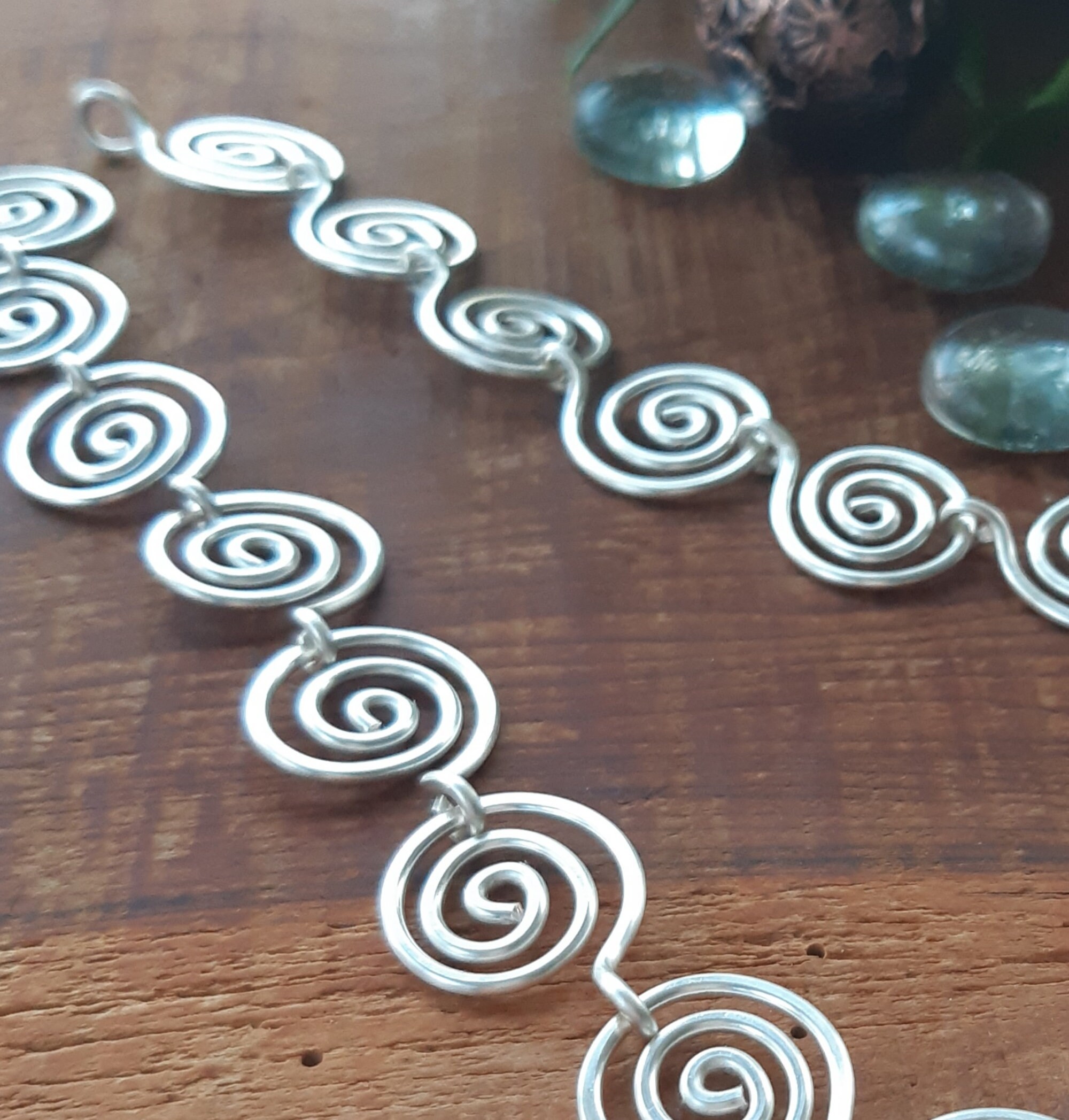 Silver Spiral Necklace Celtic Statement Necklace | Etsy