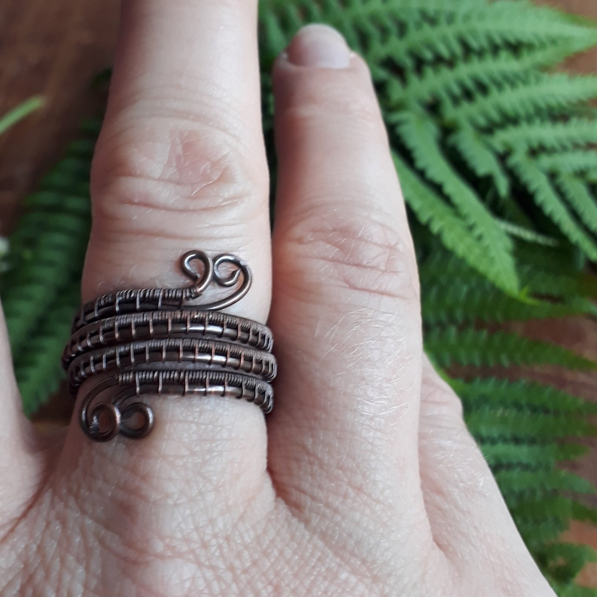 Copper Wire Wrapped Snake Ring, Perfect Boho Festival Jewellery, Rings ...