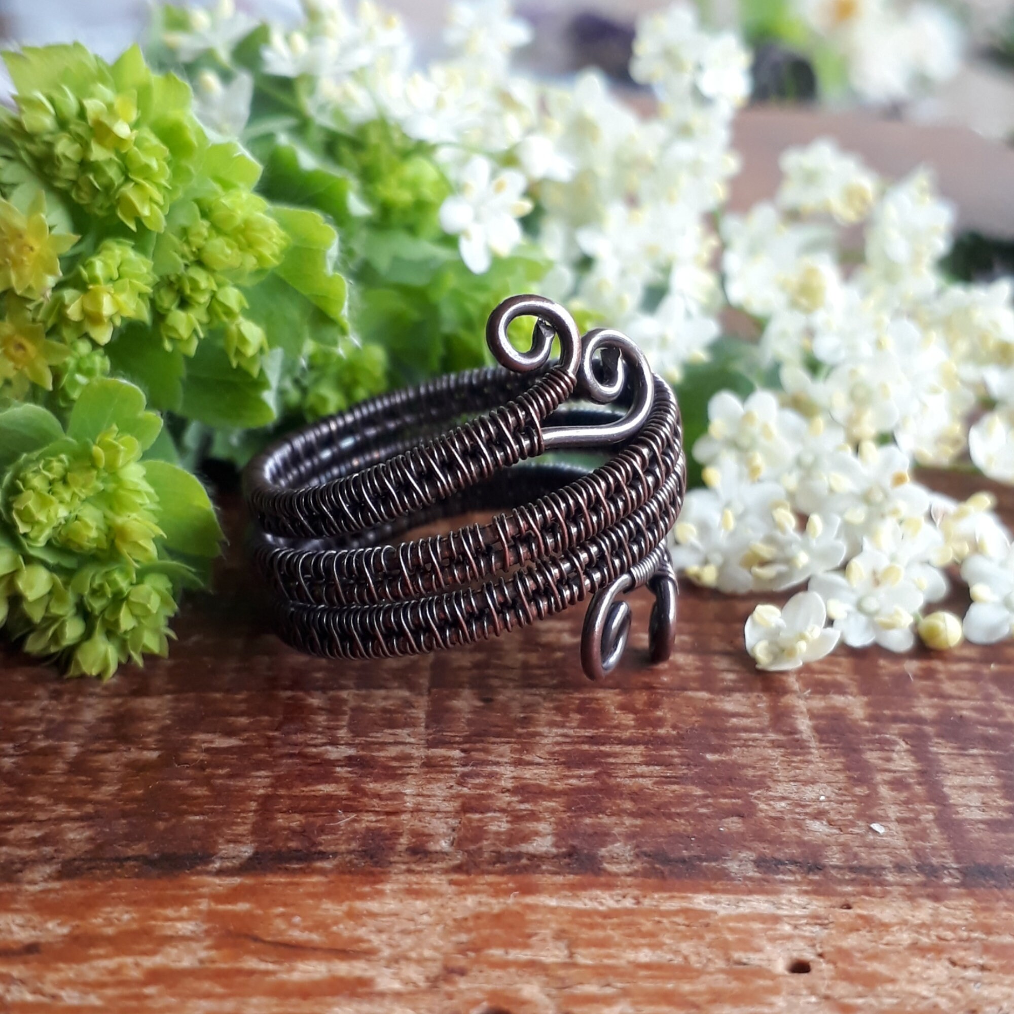 Adjustable Copper Wire Wrapped Ring a Bohemian Piece of - Etsy UK