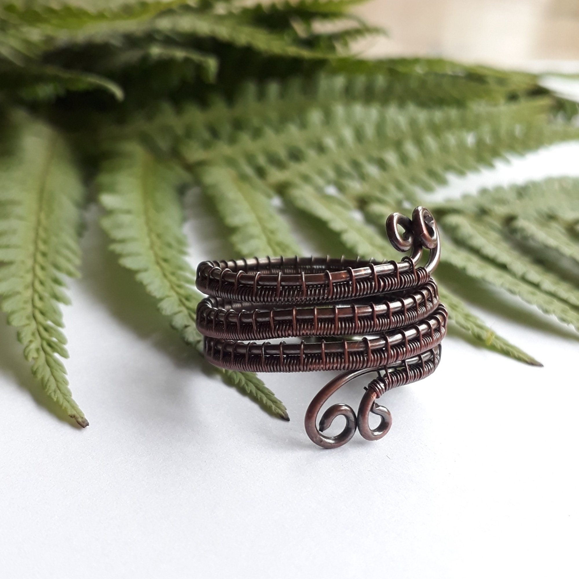 Copper Wire Wrapped Snake Ring, Perfect Boho Festival Jewellery, Rings ...